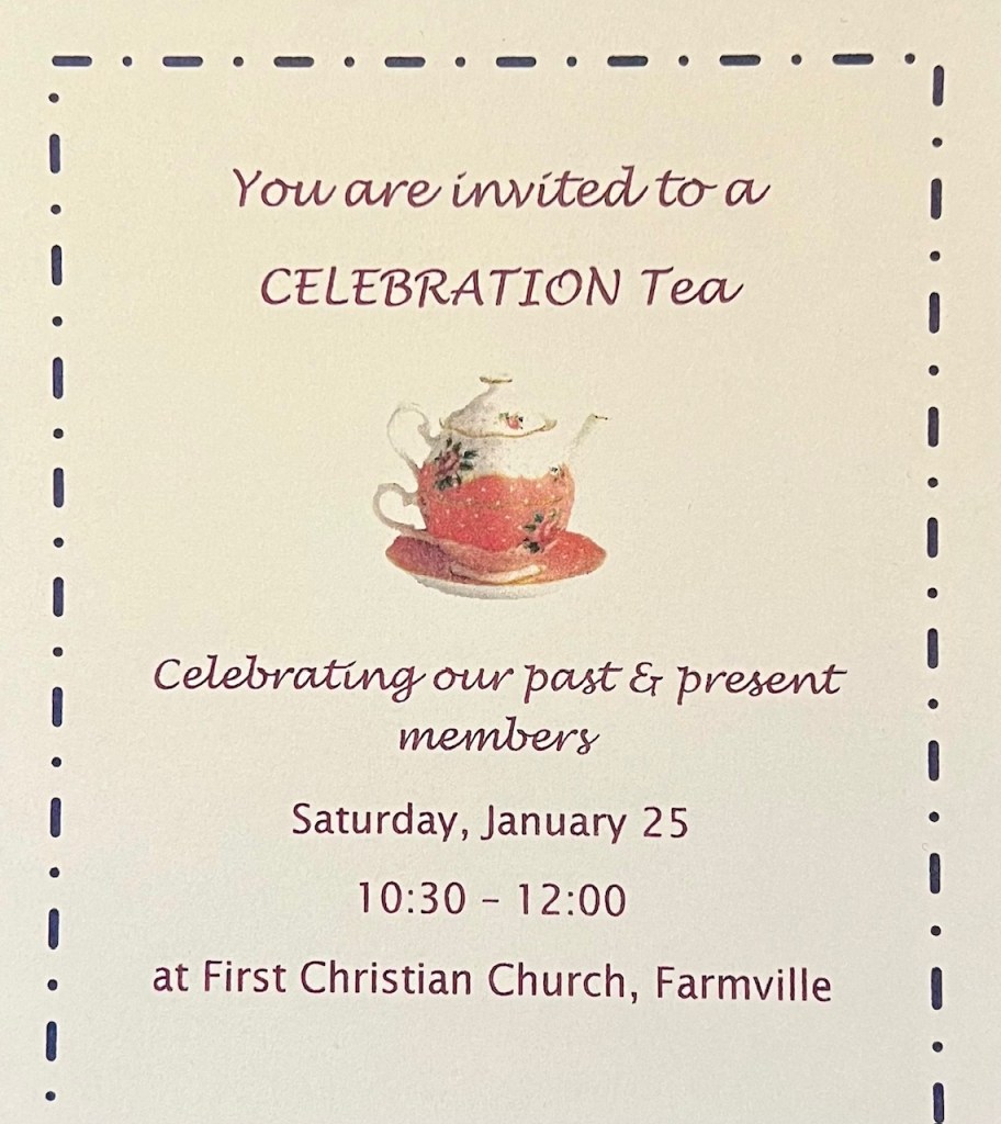 DWM Celebration Tea – Jan 25 | First Christian Church, Farmville NC